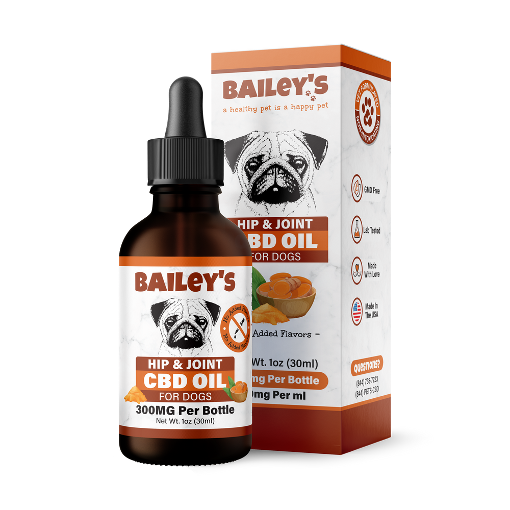 Bailey's Hip & Joint CBD Oil - Natural Dog Mobility Support