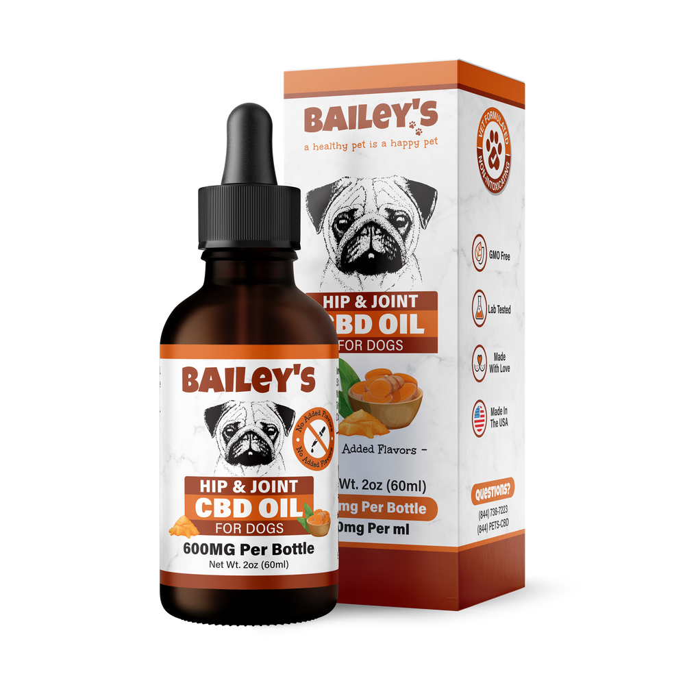 Bailey's Hip & Joint CBD Oil - Natural Dog Mobility Support